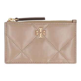 Tory Burch Gestepptes Leder Kartenetui mit M&uuml;nzfach - - Accessories - Damen - Beige - ONE SIZE