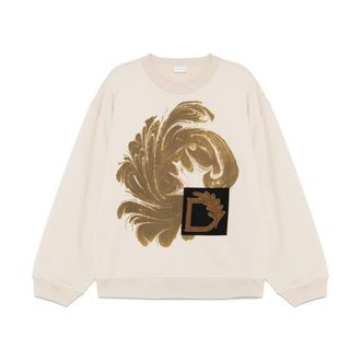 Dries Van Noten T-Shirt mit Grafikprint und Rundhalsausschnitt - - Sweatshirts & Hoodies - Herren - Beige - M