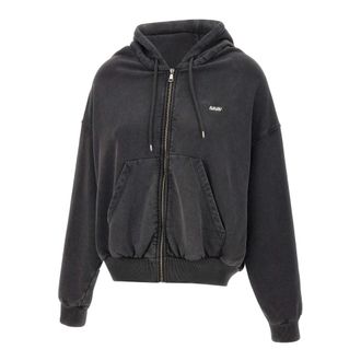 Avavav Avavav, Femme, Sweatshirts et sweats &agrave; capuche, Noir, Taille: 42 FR Sweat &agrave; Capuche en Coton Noir avec Fermeture &Eacute;clair