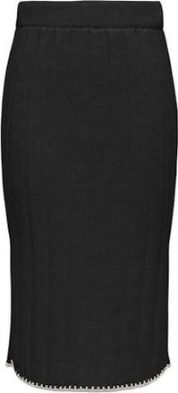 Only Onlchick Stitch Mv Jupe en Tricot, Noir/Détails : Pierre Pumice, XL Femme
