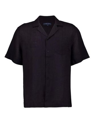 Frescobol Carioca chemise Angelo en lin à col cubain - Noir