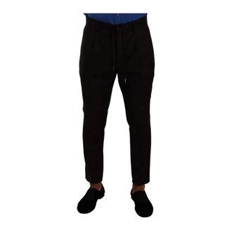 Dolce & Gabbana Burgunder Woll-Jogger-Hose - - Trousers - Herren - Braun - M