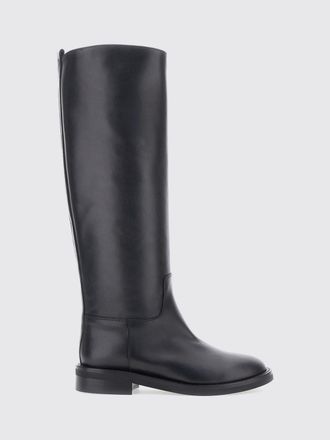 Via Roma 15 Bottes hautes en cuir lisse avec petit talon et semelle en caoutchouc