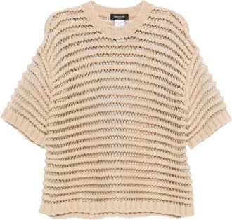 Fabiana Filippi Open-knit Short-sleeve Top