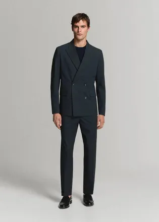 Mango Anzughose Boston Regular Fit marineblau - Herren - 38 - MANGO MAN