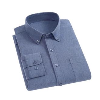 Generic Chemise Oxford boutonn&eacute;e &agrave; manches longues pour homme, coupe ajust&eacute;e, haut de bureau solide et doux, 2720-4, XXL