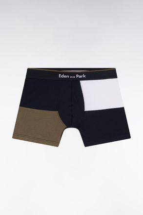 Eden Park Boxer En Jersey De Coton Colorblock Marine Et Kaki