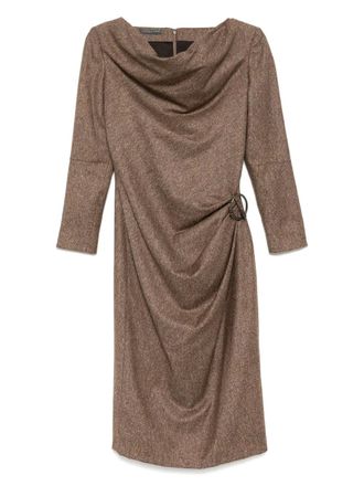 Alexander McQueen robe à détail de broche - Marron