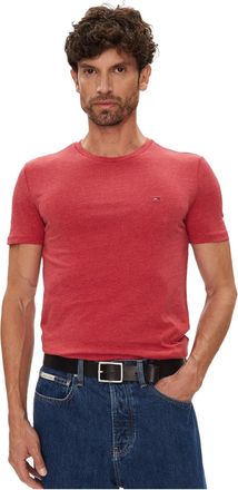 Tommy Jeans Herren T-Shirt Kurzarm Tee Rundhalsausschnitt, Rot (Sapphire Red Htr), L