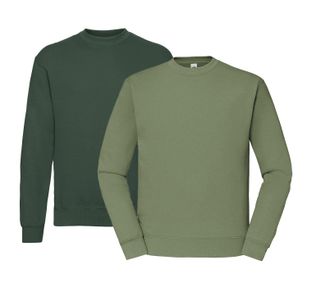 Fruit Of The Loom Herren 62-202-0 Set-IN Sweatshirts 1er/2er - 1x Flaschengr&uuml;n, 1x Olive & 1x HLKauf Block - Gr&ouml;&szlig;e: XXL