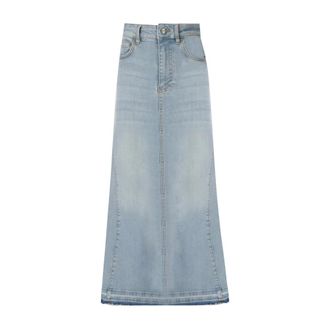 Ganni Femme, Jupes, Bleu, Taille: 40 FR Jupe en Denim Bleu Clair