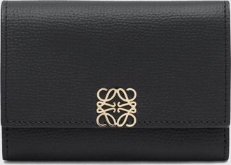 Loewe Kompakte Anagram-Geldb&ouml;rse aus Kalbsleder mit metallischem Logo