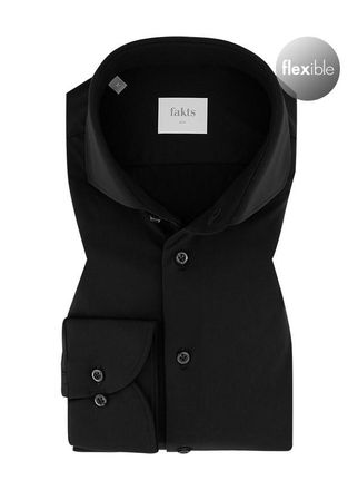 Fakts Herren Hemd schwarz Jersey
