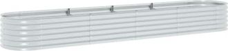vidaXL Lit sur&eacute;lev&eacute; de jardin 400x80x44 cm Acier galvanis&eacute; Argent&eacute;