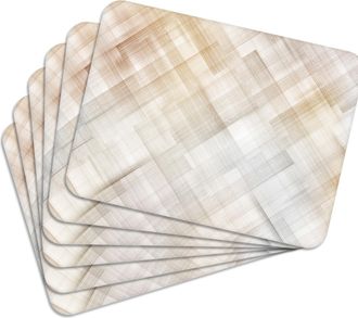 MG Design Set aus 6 Kork-Platzsets - Abstract Design 3 - 30 x 40 cm - hitzebest&auml;ndig & abwischbar, mit Korkr&uuml;ckseite