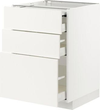 IKEA METOD / MAXIMERA Unterschr auszb Arbeitsfl/3 Schubl