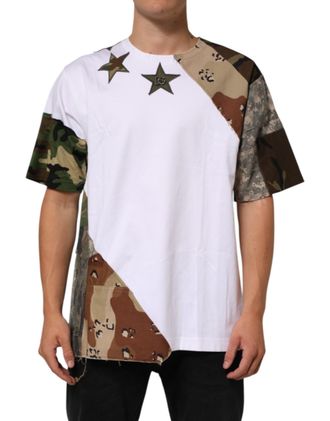 Dolce & Gabbana Camouflage Patchwork T-Shirt - White