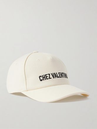 Valentino Garavani Casquette En Toile De Coton &Agrave; Broderies - Cr&egrave;me