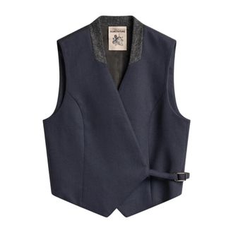 Semicouture Femme, Vestes, Bleu, Taille: 40 FR Chaleco de franela