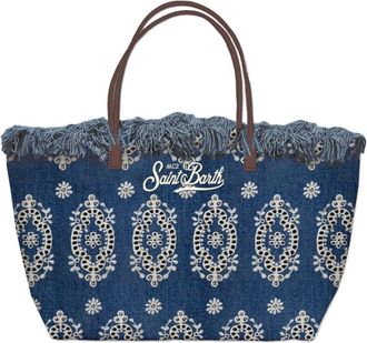 MC2 Saint Barth Femme, Sacs, Bleu, Taille: ONE Size City Bag Fringe - Sangallo