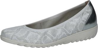 Caprice Caprice Ballerines en Cuir pour Femme avec Talon compens&eacute; argent&eacute; (Silver Comb), 37 EU