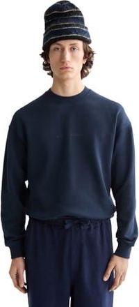 Scotch & Soda Sweat-Shirt &agrave; col Rond avec Logo Essential Badge pour Homme, Sky Captain., XL