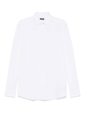 Ermenegildo Zegna chemise à boutonnière sur le devant - Blanc