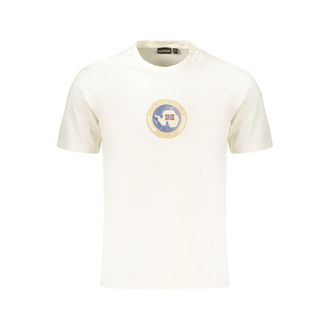 Napapijri Wei&szlig;es Baumwoll-Herren-T-Shirt
