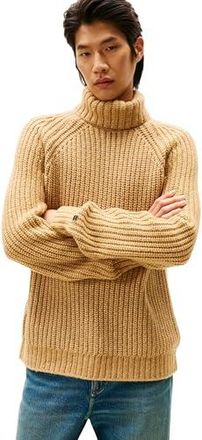 Tommy Hilfiger Pull Homme Chunky Rib Roll Neck Pull en Maille, Beige (Timeless Camel), M