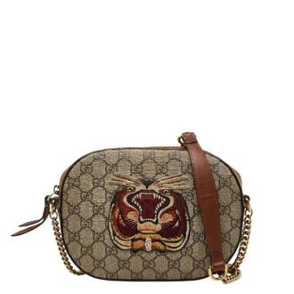 Gucci Sac bandouli&egrave;re GG Supreme Tiger Pre-owned - Femme - Pre-owned - Brun - Taille: ONE Size