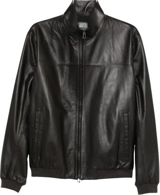 Emporio Armani Homme, Vestes, Brun, Taille: XL Blouson en agneau nappa effet gant