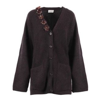 P.A.R.O.S.H. Cardigan C/Ricamo - - Knitwear - Damen - Braun - M