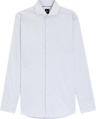 HUGO BOSS Homme, Chemises, Bleu, Taille: XL Cotton Lyocell Shirt