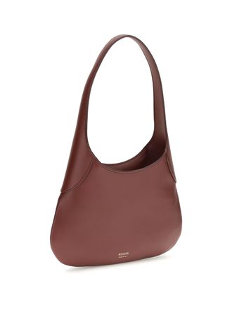Khaite Womens Small Joan Hobo Shoulder Bag Oxblood Calf Leather Bos Taurus