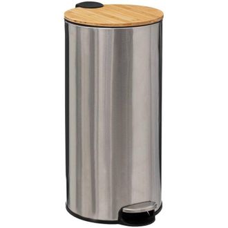 5five Simply Smart 5five Simply Smart - Poubelle couvercle bambou 30l modern color inox - 5five