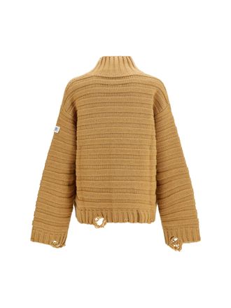 Maison Margiela Mens Turtleneck Sweater - Beige Wool Fleece (ovis Aries)