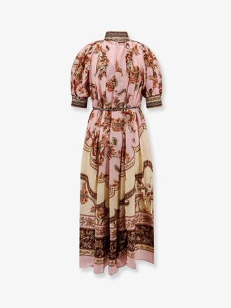 Zimmermann Womens Long Dress Aster Billow Pink Silk