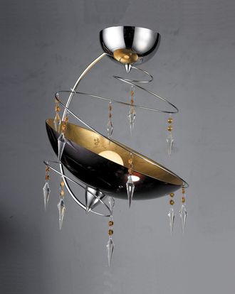 Lampenlux ABVERKAUF Edle Deckenlampe Decken Leuchte Lampe Licht Beleuchtung Glas Kristall Nickel