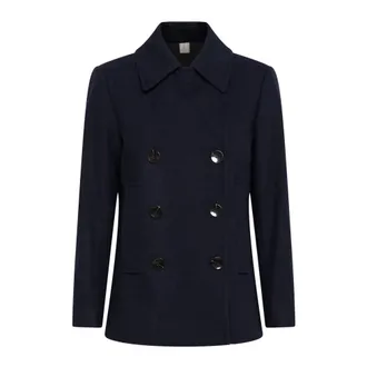Part Two Dunkelblaue Klassische Jacke mit Smarten Kn&ouml;pfen - - Jackets - Damen - Blau - L