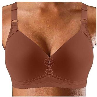 Generic Soutien-gorge fin XL non respirant pour femmes moyennes et &acirc;g&eacute;es 2026, caf&eacute;, 80