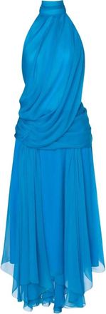 Alberta Ferretti Femme, Robes, Bleu, Taille: 40 FR Chiffon Midi Dress