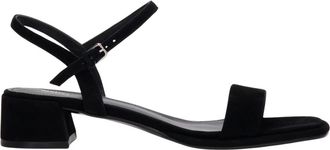 Estro & Luminara Femme, Chaussures, Noir, Taille: 39 EU Sandales &agrave; Talon Bloc Bas en Velours Authentique