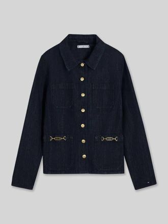 Tommy Hilfiger Jeansjacke mit goldfarbenen Kettendetails