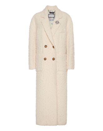 Philipp Plein Doppelreihiger langer Mantel aus Boucle