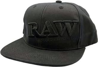 Raw Casquette de baseball Flat Brim Snapback Noir ON Noir, Noir, Taille unique