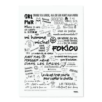 La Majorette &agrave; Moustache LA Majorette &Agrave; Moustache - Affiche Graffitis Toilettes - Id&eacute;e cadeau dr&ocirc;le - 50 cm x 70 cm - Livr&eacute;e dans Un Tube Protecteur en Carton pour Les Amateur