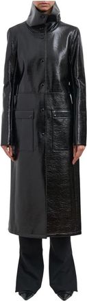 Courr&egrave;ges Femme, Manteaux, Noir, Taille: 38 FR Heritage Vinyl Trench Coat