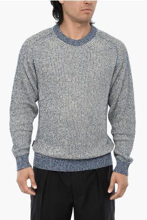 Woolrich Linen and Cotton Crewneck Sweater MOULINE size 3xl