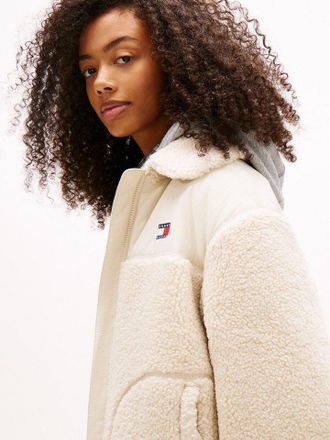 Tommy Jeans Pl&uuml;schjacke TJW TEDDY FABRIC MIX JACKET