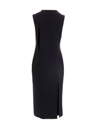 Versace Womens Black Acetate Midi Dress